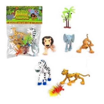 Kit Reino Animal Selva Bichos Em Miniatura 5 Peças Realista - Ark Toys ...