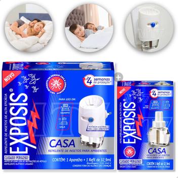 Kit Repelente Exposis Elétrico + Refil Proteção Alta Eficácia Dengue ...