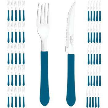 Kit Restaurante 50 Talheres Tramontina 25 Garfos + 25 Facas - Faqueiro ...
