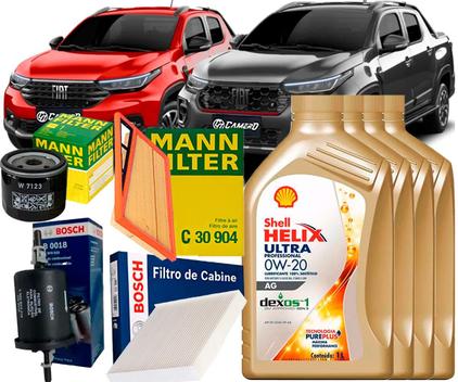 Kit Revisão Troca De Óleo 0w20 e Filtros Fiat Strada 1.3 8v 2020 2021 ...