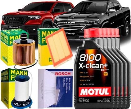 Kit Revisão Troca De Óleo 5w30 e Filtros Ram Rampage 2.0 Diesel 2023 ...