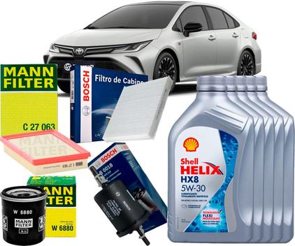 Kit Revisão Troca De Óleo 5w30 e Filtros Toyota Corolla 2.0 16V 2020 ...