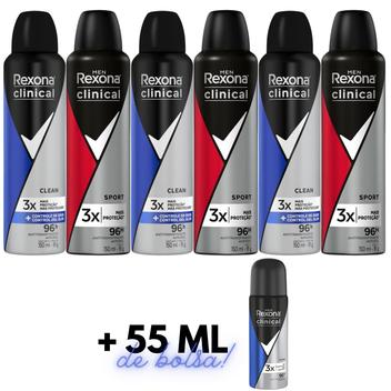 Kit Rexona Sport Men Clean Clinical Desodorante Mini Aerosol Anti ...