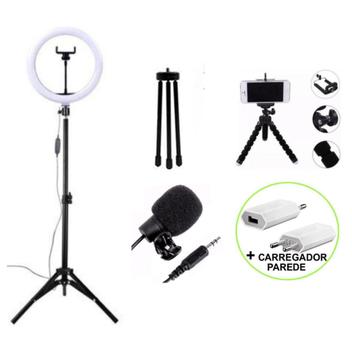 Kit Ring Light 10 Polegadas Com 3 Tipos De Tripé e Carregador - Fill Light - Ring Light ...