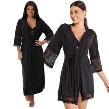 Kit robe noiva roupão longo robe luxo sexy curto - ALTIE - Roupão e ...