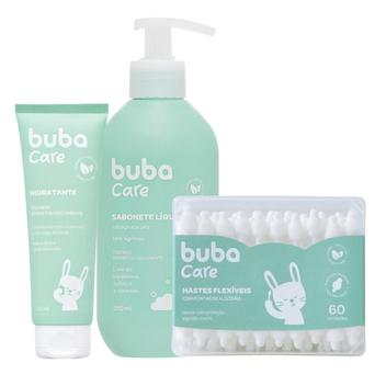 Kit Sabonete Líquido 250ml, Hidratante E 60 Cotonetes Hastes - Buba ...