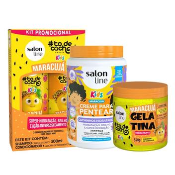 Kit Salon Line Kids Shampoo e Condicionador + Creme Pentear e Gelatina ...