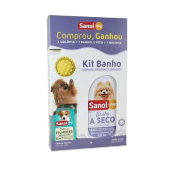 Kit Sanol Dog com Banho a Seco 500mL, Colônia para Filhotes 120mL e ...