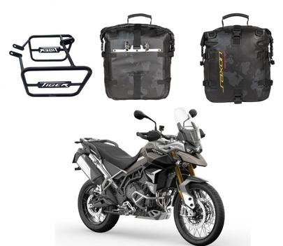 Kit Saxon Par Alforjes Preto 30L +Suporte Chapam P Tiger 900 - Saxon ...