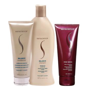 Kit Senscience Balance Shampoo 280ml + Condicionador 240ml + Inner ...