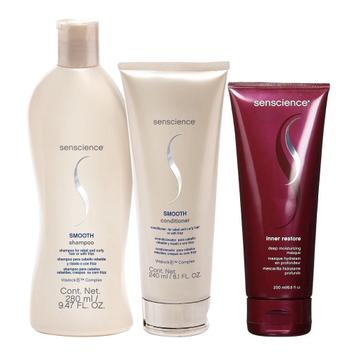 Kit Senscience Smooth Shampoo 280ml + Condicionador 240ml + Inner ...
