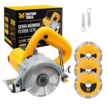 Kit Serra Marmore 1240W FST056 e Discos Fasterr Tools - Serra Mármore ...