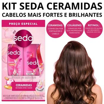 Kit Shampoo Condicionador Com Ceramidas hidrata o Cabelo - Seda - Kit ...