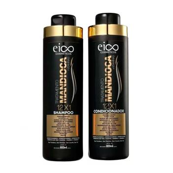 Kit Shampoo + Condicionador Eico Cosméticos Mandioca + Vitaminas 800ml ...