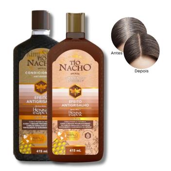 Kit Shampoo + Condicionador Escurecedor Antigrisalho Tio Nacho - Kit de ...