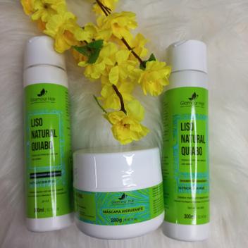 Kit Shampoo + Condicionador + Máscara Liso Natural Quiabo - Glamour ...