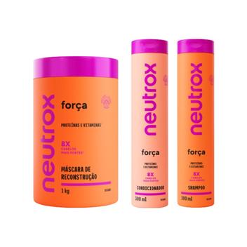 Kit Shampoo + Creme Tratamento + Condicionador Neutrox Força ...
