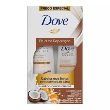 Kit Shampoo Dove 350ml + Condicionador Dove 175ml Ritual de Reparação ...