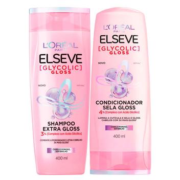 Kit Shampoo Elseve Glycolic Gloss 400ml + Condicionador Elseve Glycolic ...