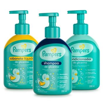 Kit Shampoo Glicerina Pampers 200ml + Condicionador Glicerina Pampers ...