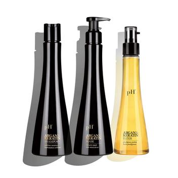 Kit Shampoo, Máscara e Elixir de Argan e Queratina pH Labs - Cuidados ...