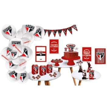 Kit Só Um Bolinho Festa Decoração São Paulo Tricolor - 89 un - Não ...