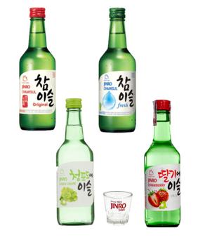 Kit soju 2 clássicos + 2 saborizados c/ copinho - JINRO - Bebidas ...