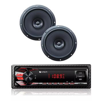 Kit Som Automotivo Rádio Bt + Falante 6 Pol Full Range Carro - ETECH ...