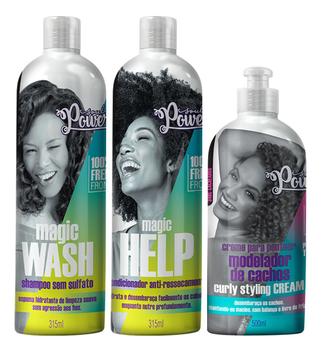 Kit Soul Power Magic Wash + Magic Help + Styling Cream 500ml - Shampoo ...