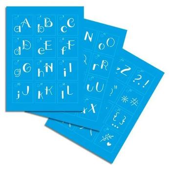 Kit Stencil Mini Alfabeto Lettering Com 38 PeÇAs Stmi2-001 Litoarte ...