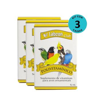 Kit Suplemento Alcon Labcon Club Polivitamínico 15ml C/ 3 unidades ...