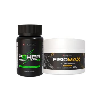 Kit Suplemento Power Action + Creme Dor Muscular Fisiomax - Potenza ...