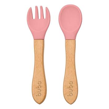 Kit Talher De Silicone Bambu Garfo Colher De Bebê Buba - Buba Baby ...