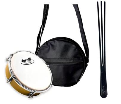 Kit Tamborim Pele Leitosa Torelli Nat, Bag E Baqueta Tripla - Tamborim ...