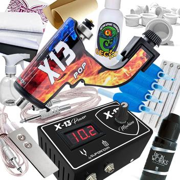 Kit Tatuagem Máquina X13 Pop Rotativa Ice Blue / Fire Red - X13 Machine ...