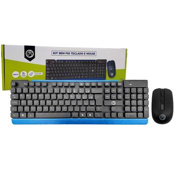 Kit Teclado e Mouse Brazil PC, Wireless 2.4GHz, ABNT2, 1200 DPI, Preto ...
