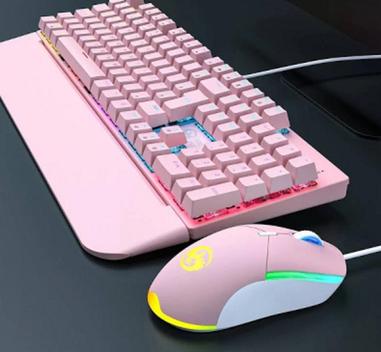 Kit Teclado e Mouse Game Rosa Mecânico RGB - Fire Phoenix - Kit Teclado ...