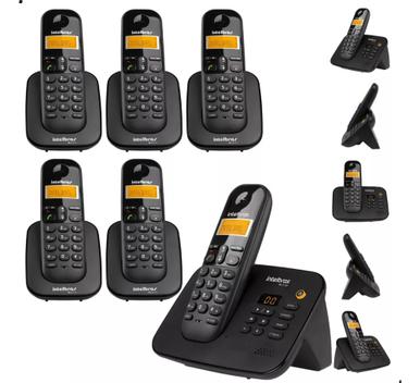 Kit Telefone Sem Fio Com 5 Ramal Loja Escritorio Consultorio ...