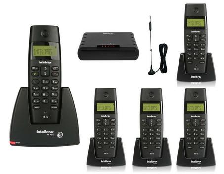 Kit Telefone sem fio TS 40 ID e 4 Ramal e ITC 4100 Intelbras ...