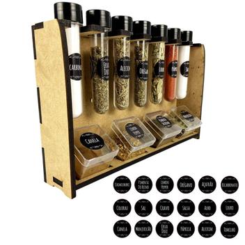Kit Temperos Mdf Parede Ou Mesa 7 Tubos 4 Caixas + Etiquetas - Nidécor ...