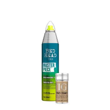 Kit TIGI Bed Head Hair Stick Cera em Bastão e Masterpiece Spray Fixador ...