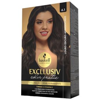 Kit Tintura Haskell Excllusiv Color Pratic Louro Escuro Acinzentado 6.1 ...