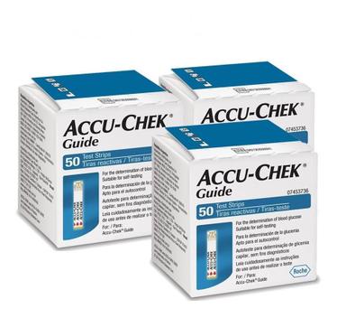 Kit Tiras De Glicemia Accu Chek Guide 3 Caixas 50 Unidades - Roche - Tiras para Medir Glicose ...