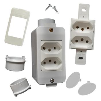 Kit Tomada Dupla Branca 20A + Condulete 1pol + Placa e Adaptadores 1pol - MAXIDUTOS - Engate ...