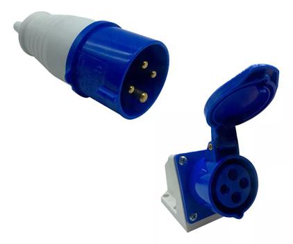 Kit Tomada e Plug Industrial Macho Fêmea Sobrepor 16A 220 4P - Decorlux ...