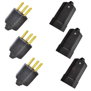 Kit Tomada Fêmea E Plugue macho Com 3 Pinos 10A- Preto 6pçs - MarGirius ...