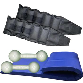 Kit Treine em Casa - Colchonete + Par de Tornozeleira 2 Kg + Par de ...