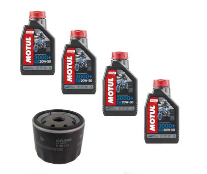 Kit Troca 4 Litros Oleo Motul 3000 Mineral 20w50 + Filtro Fram Ph 6114 F800GS F800GT F800R F800S ...