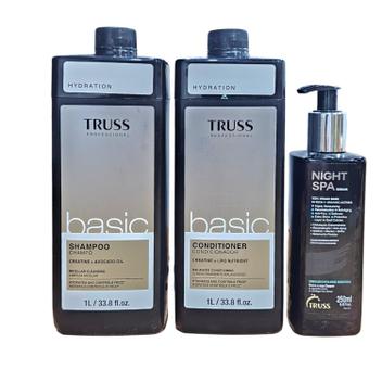 Kit Truss Basic - Shampoo 1L + Condicionador 1L + Night Spa 250ml - Kit Shampoo e Condicionador ...