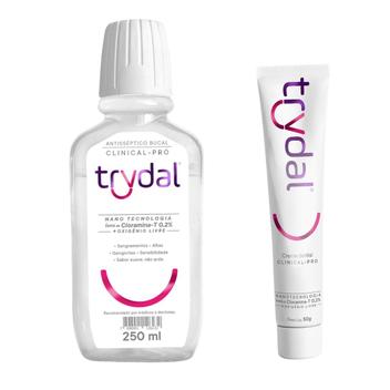 Kit Trydal Enxaguante Creme Dental Clinical Pro Cloramina T - Creme e ...